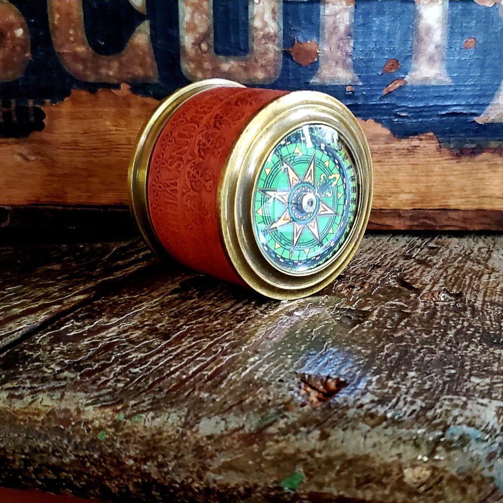 Brass Antiqued Leather Compass – The Historic Village at Allaire